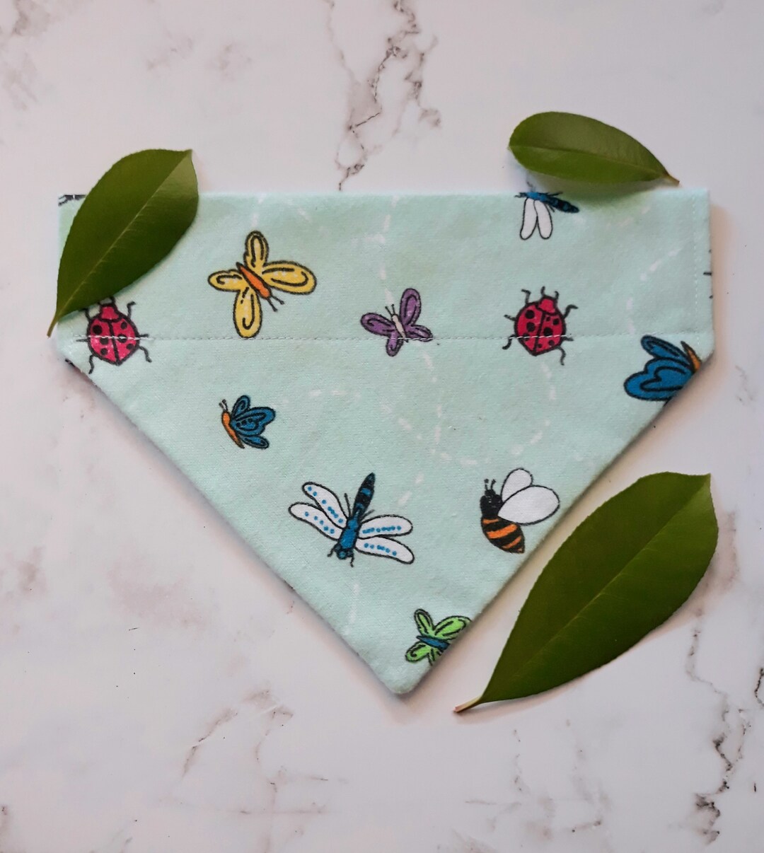 Buzzing Bugs Bandana Bug Dog Bandana Teal Bandana Over the - Etsy