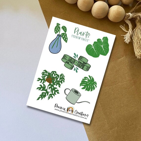 Plant Sticker Sheet Indoor Jungle Plants Foliage Plant - Etsy