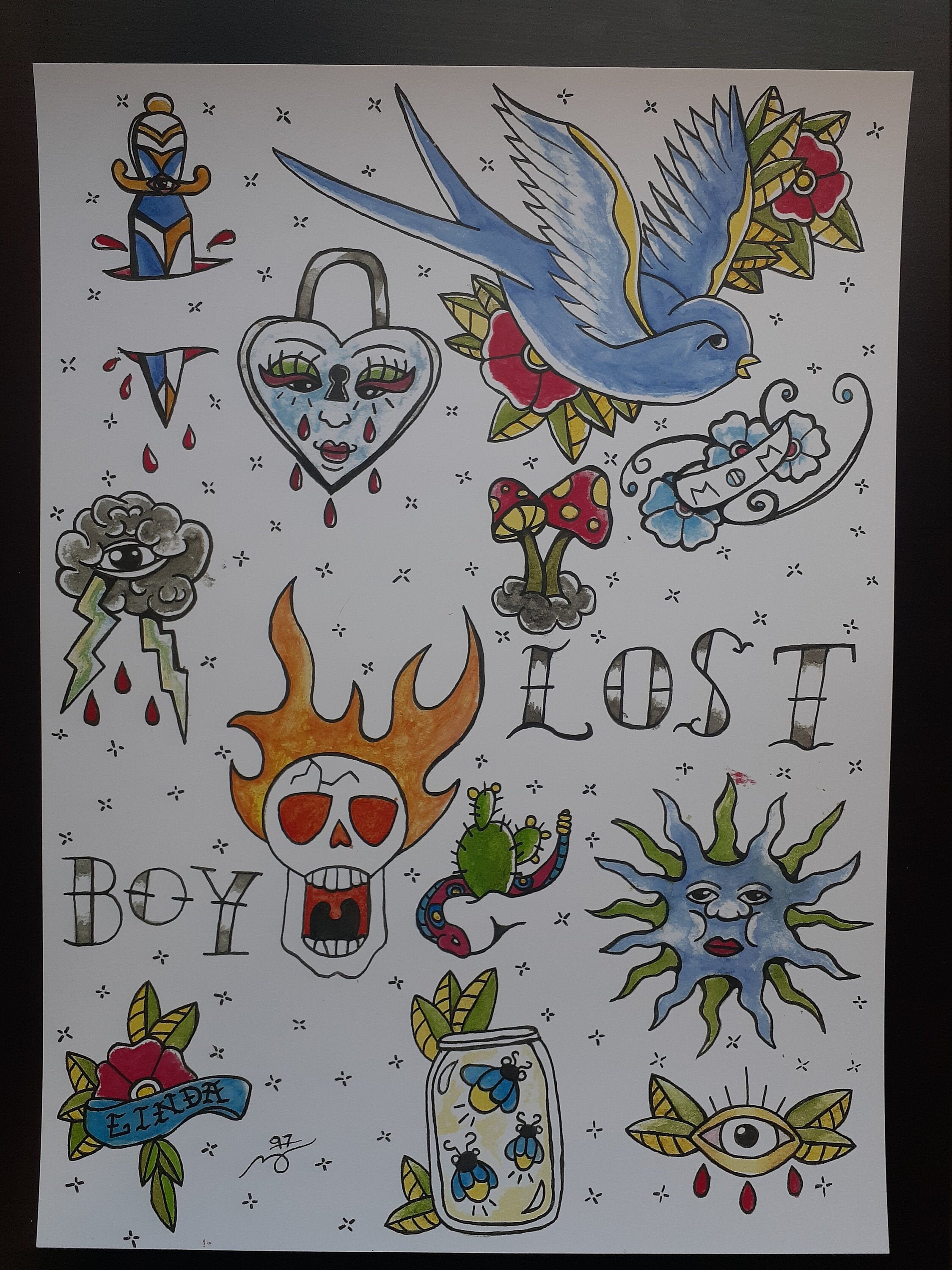 Tattoo Flash 3 Full Color - Etsy