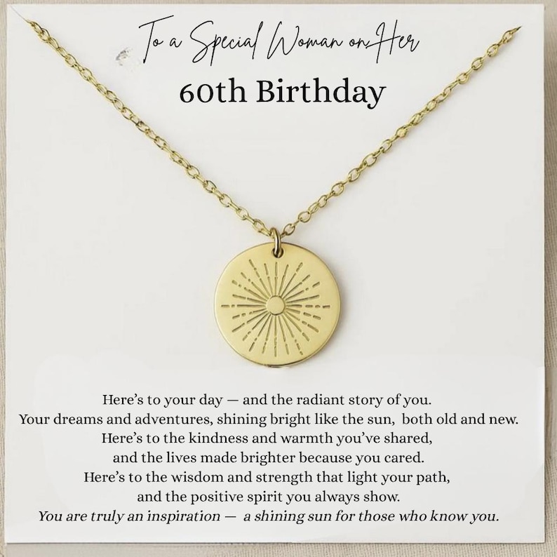 60th Birthday Gift for Woman, 60 Year Old Jewelry, Meaningful 60th ...