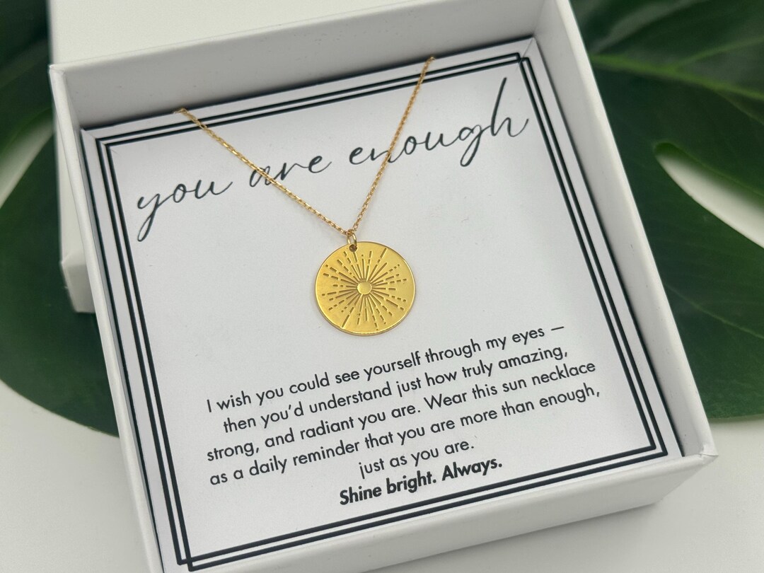 You Are Enough Sun Necklace, Motivational Self-love Gift for Best ...