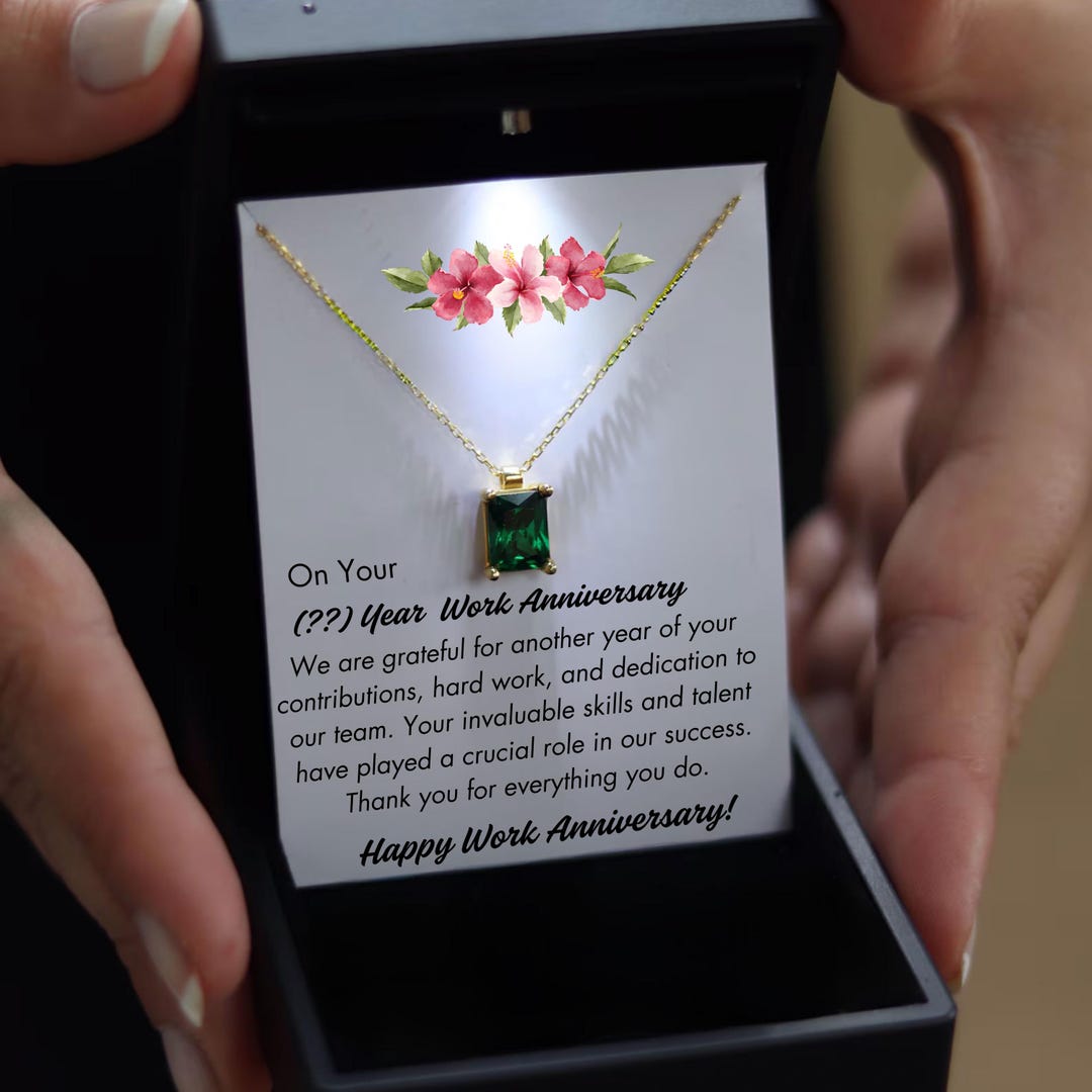 Work Anniversary Necklace Gift, Service Award, Company Gifts, Coworker ...