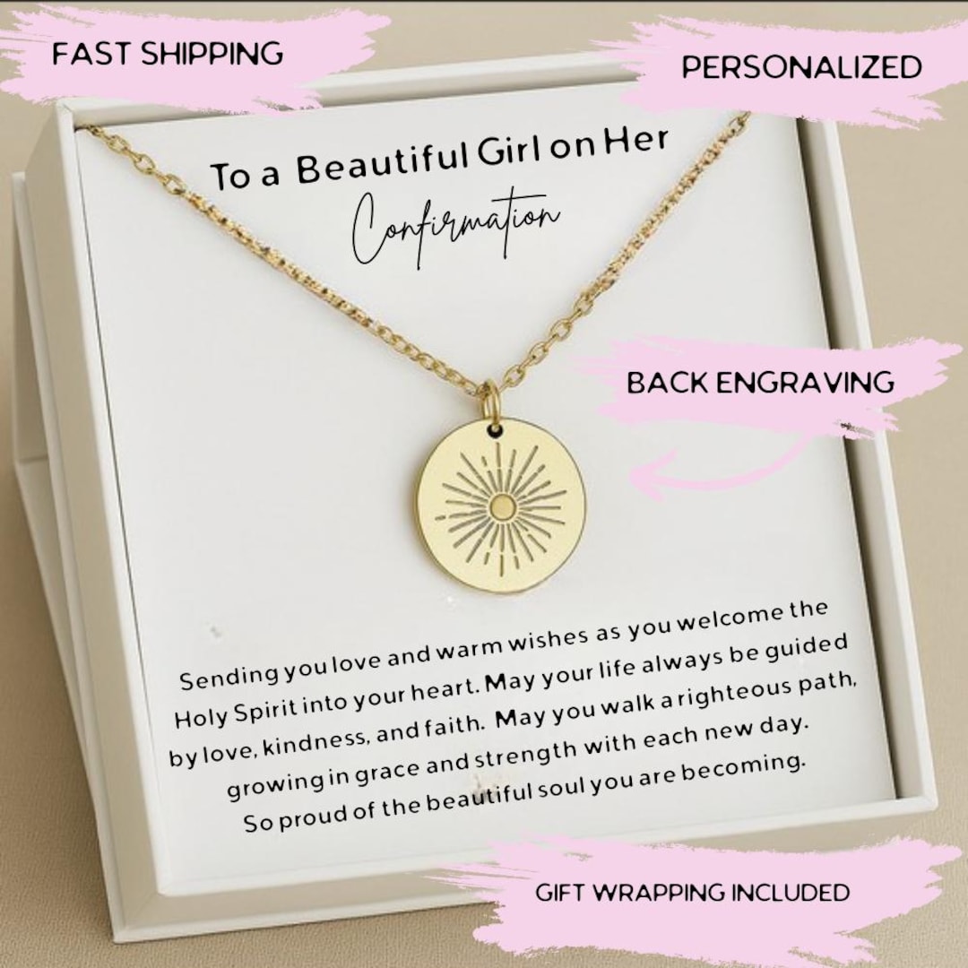 Confirmation Necklace Gifts for Girls, Personalized Silver Confirmation ...
