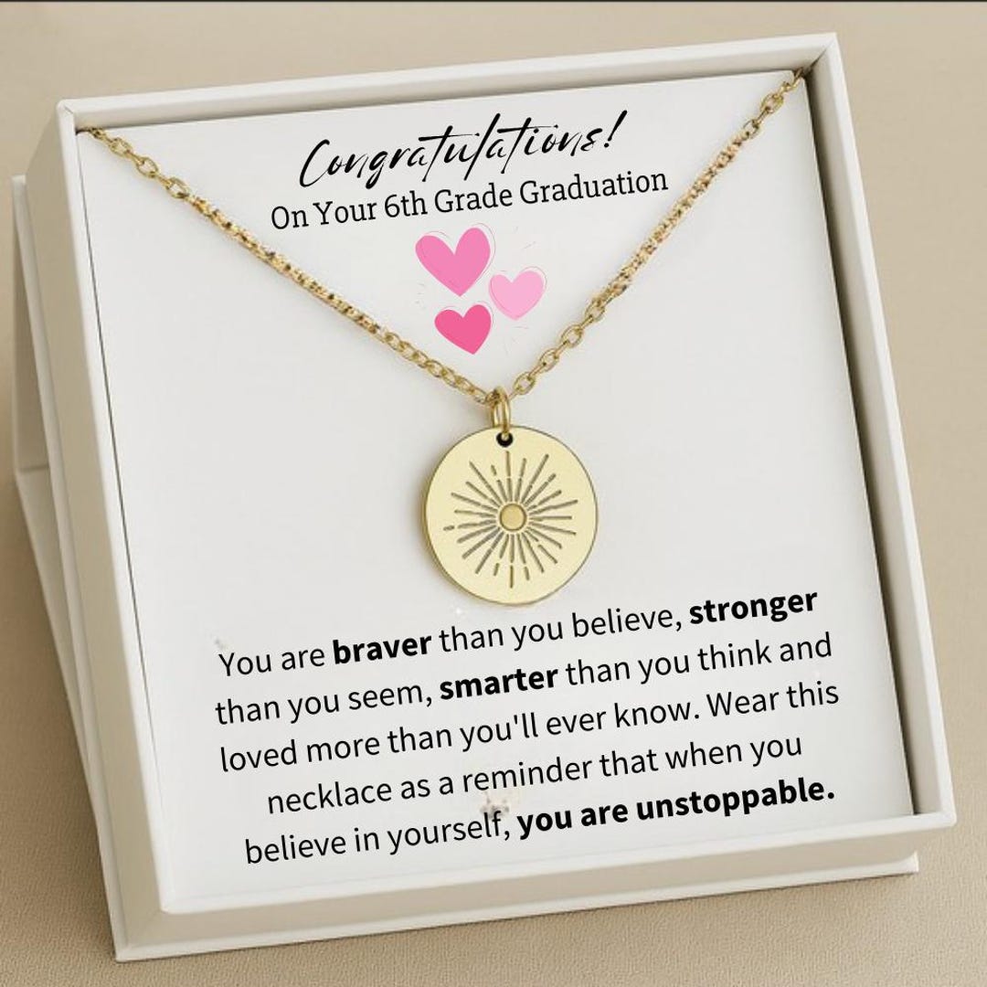 6th Grade Graduation Gift, 6TH Grade Luck Necklace, Last Day of School ...