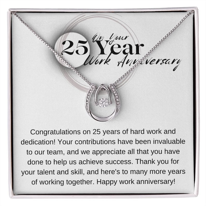 25 Year Work Luck Necklace 25 Year Work Anniversary 25 Years - Etsy