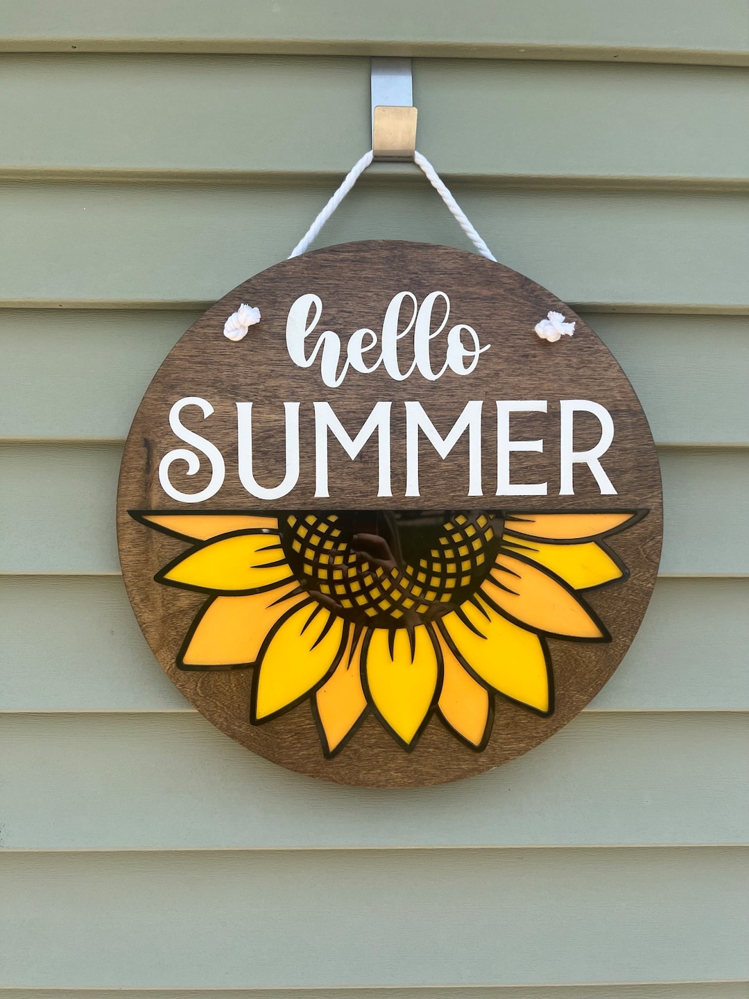 Hello Summer Sunflower Door Hanger - Etsy