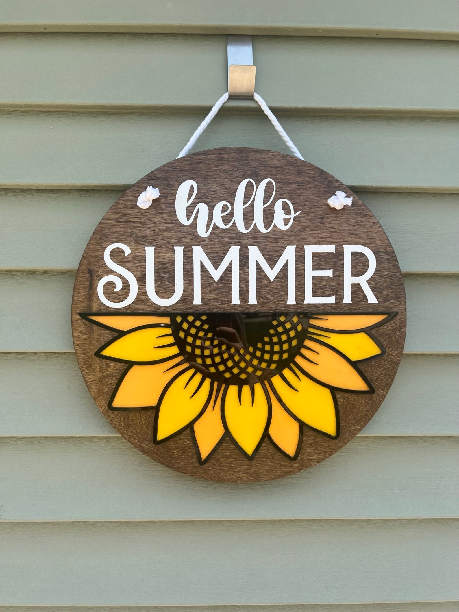 Hello Summer Sunflower Door Hanger - Etsy