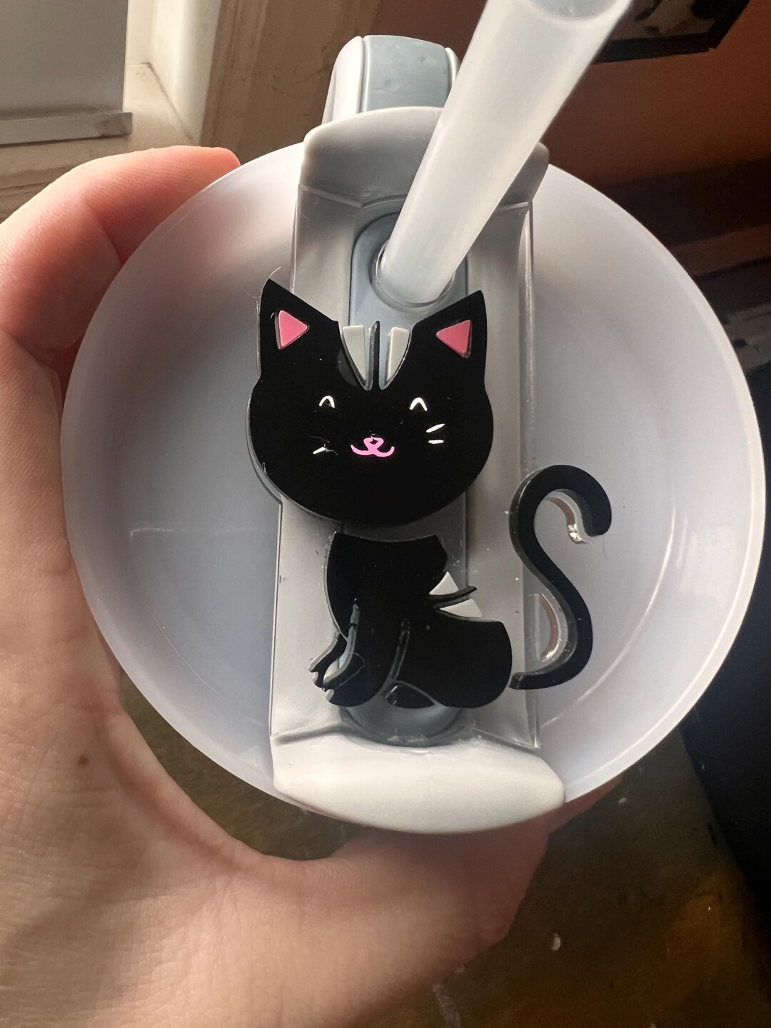 Adorable Kitty Cat Stanley Topper Cute Cat Decor Cat Lover Gift Black ...