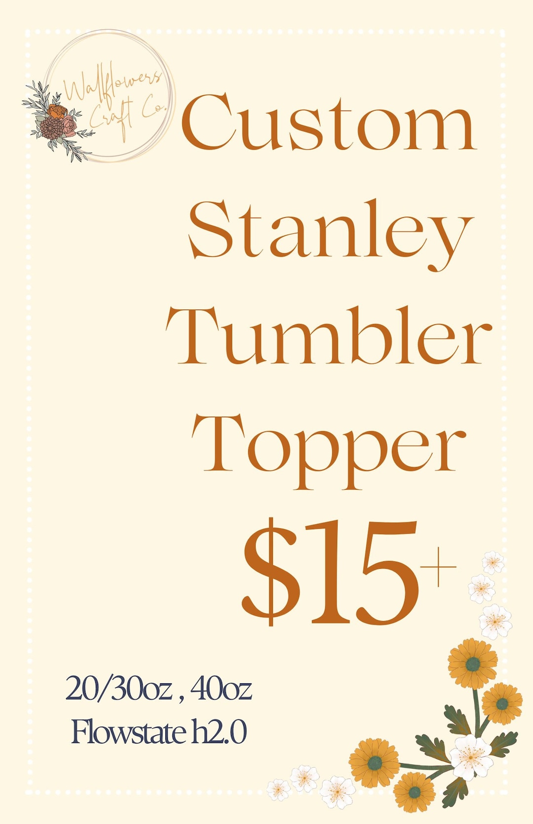 Custom Stanley Toppers Perfectly Made for the Stanley Flowstate H2.0 ...