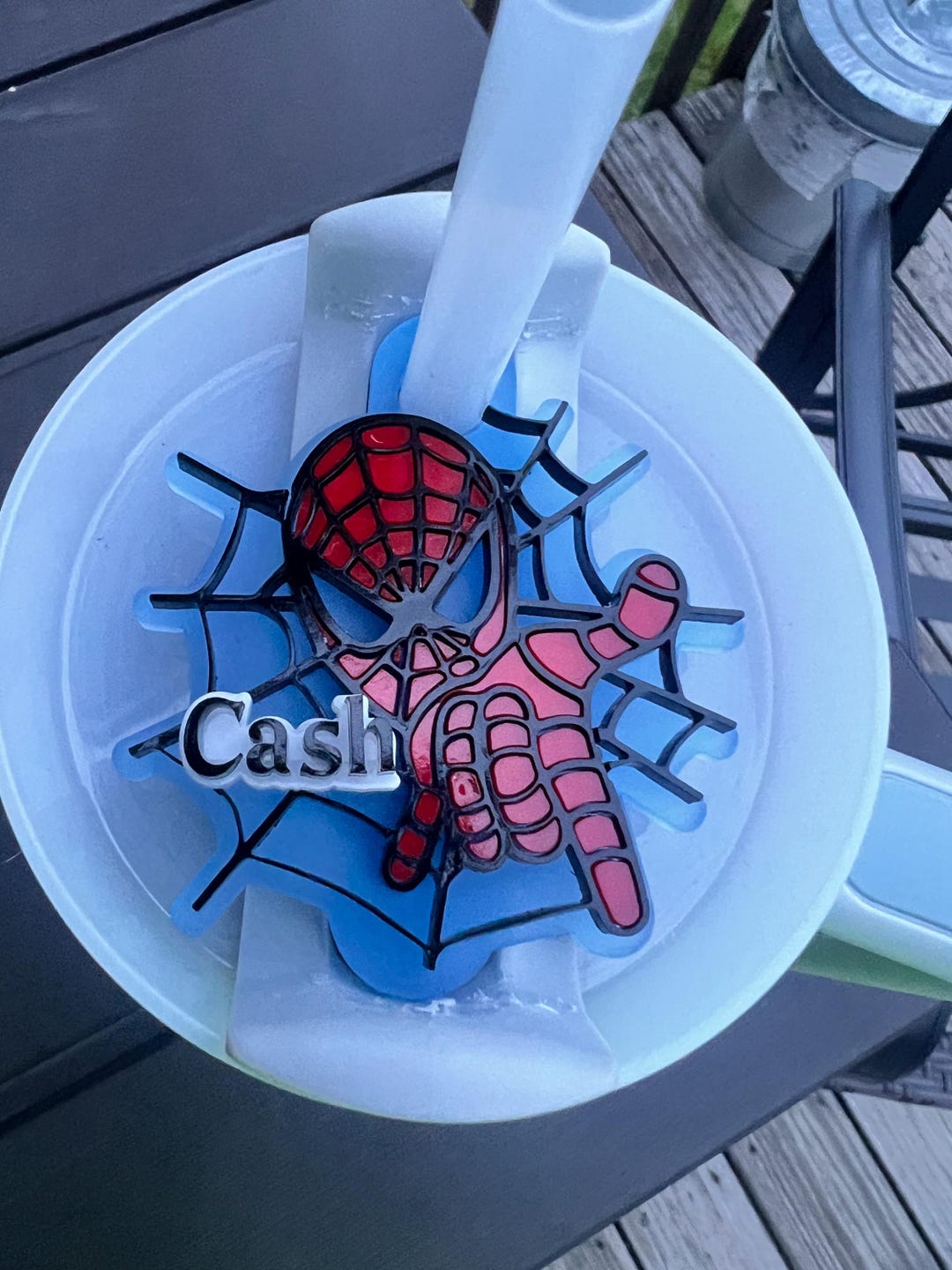 Handmade Marvel Spider Man Stanley/ Yeti Cup Topper - Unique Acrylic ...