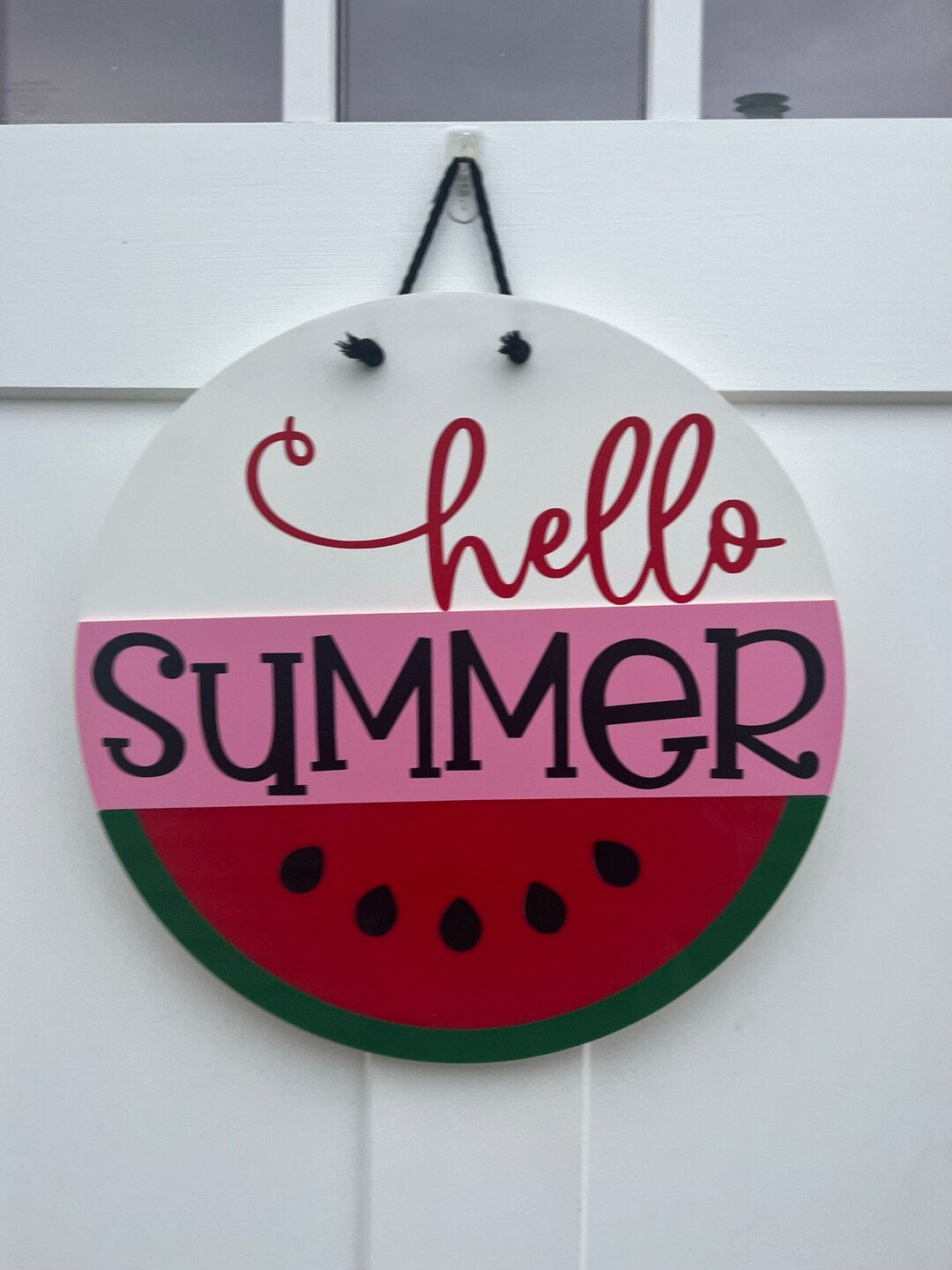 Hello Summer Watermelon Welcome Sign, Cheerful Front Door Decor ...