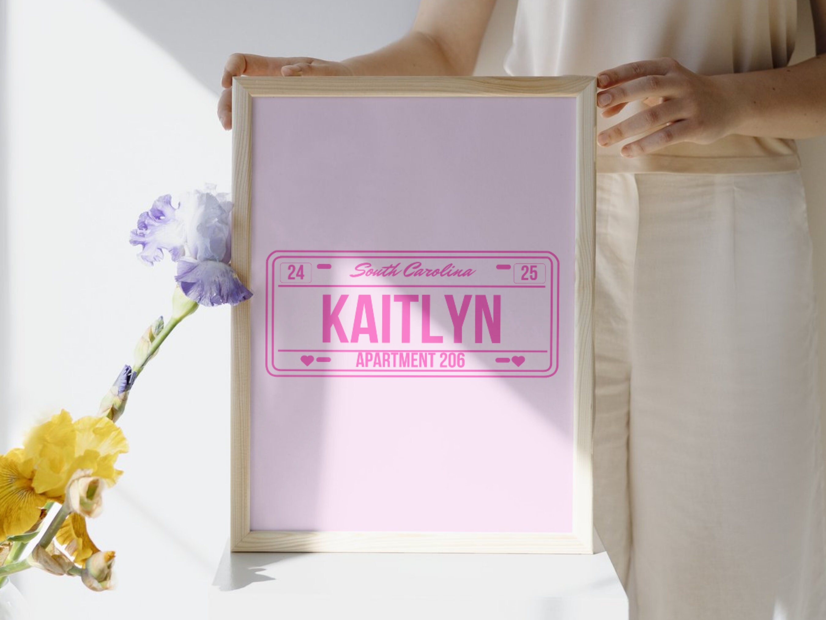 Personalized Roommate Name Wall Art, Artwork for Dorm Room, College ...
