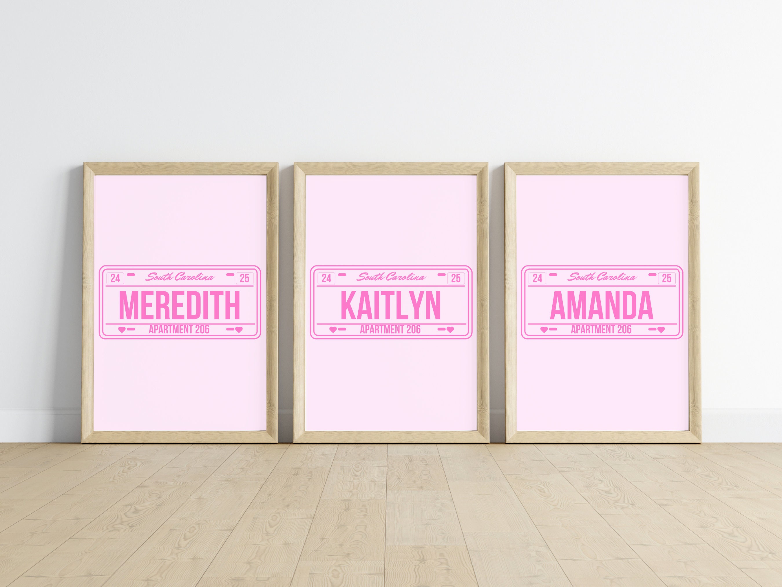 Personalized Roommate Name Wall Art, Artwork for Dorm Room, College ...