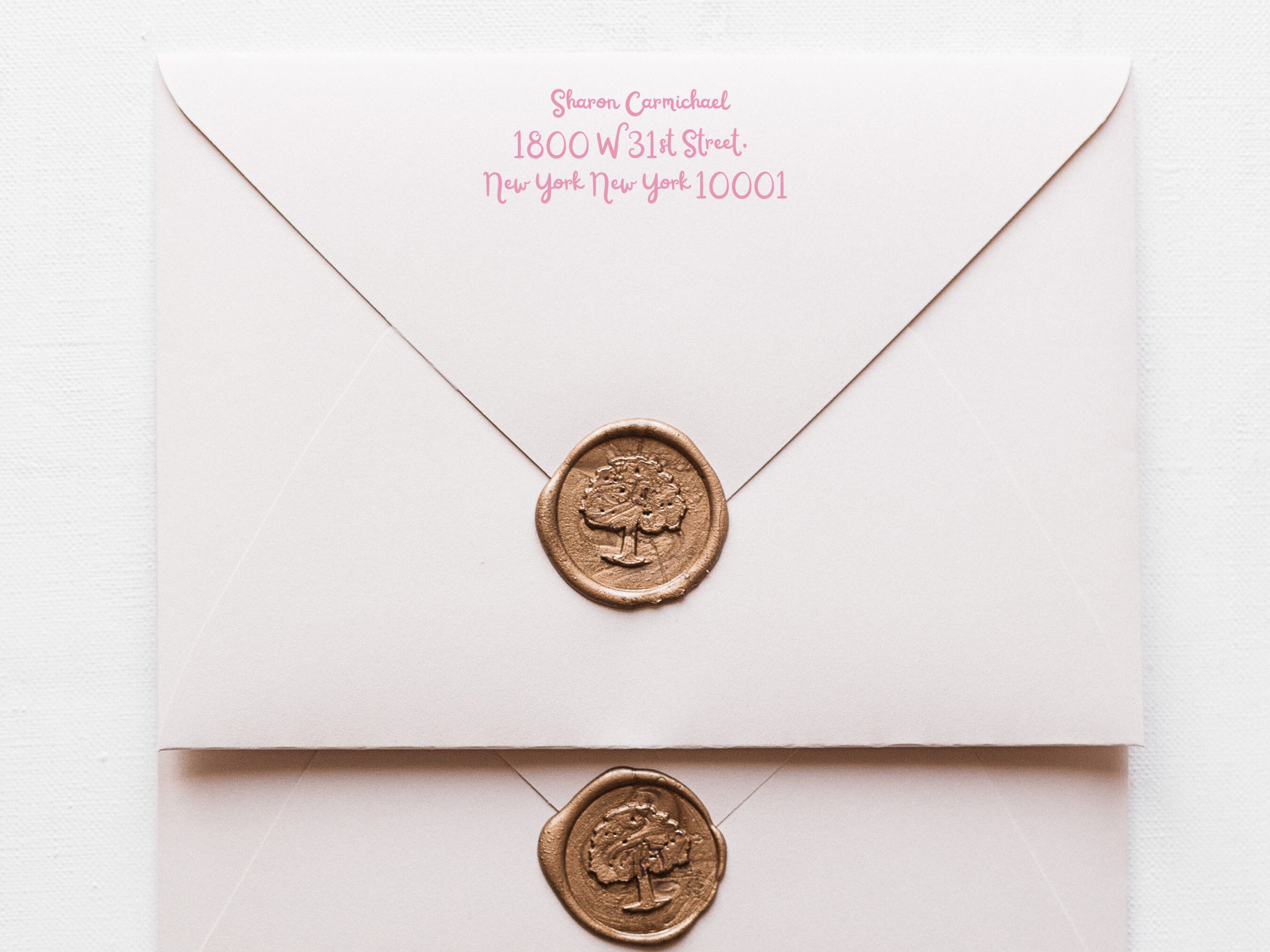Pink Bow Address Envelope Labels | Envelope Address Template Printing ...