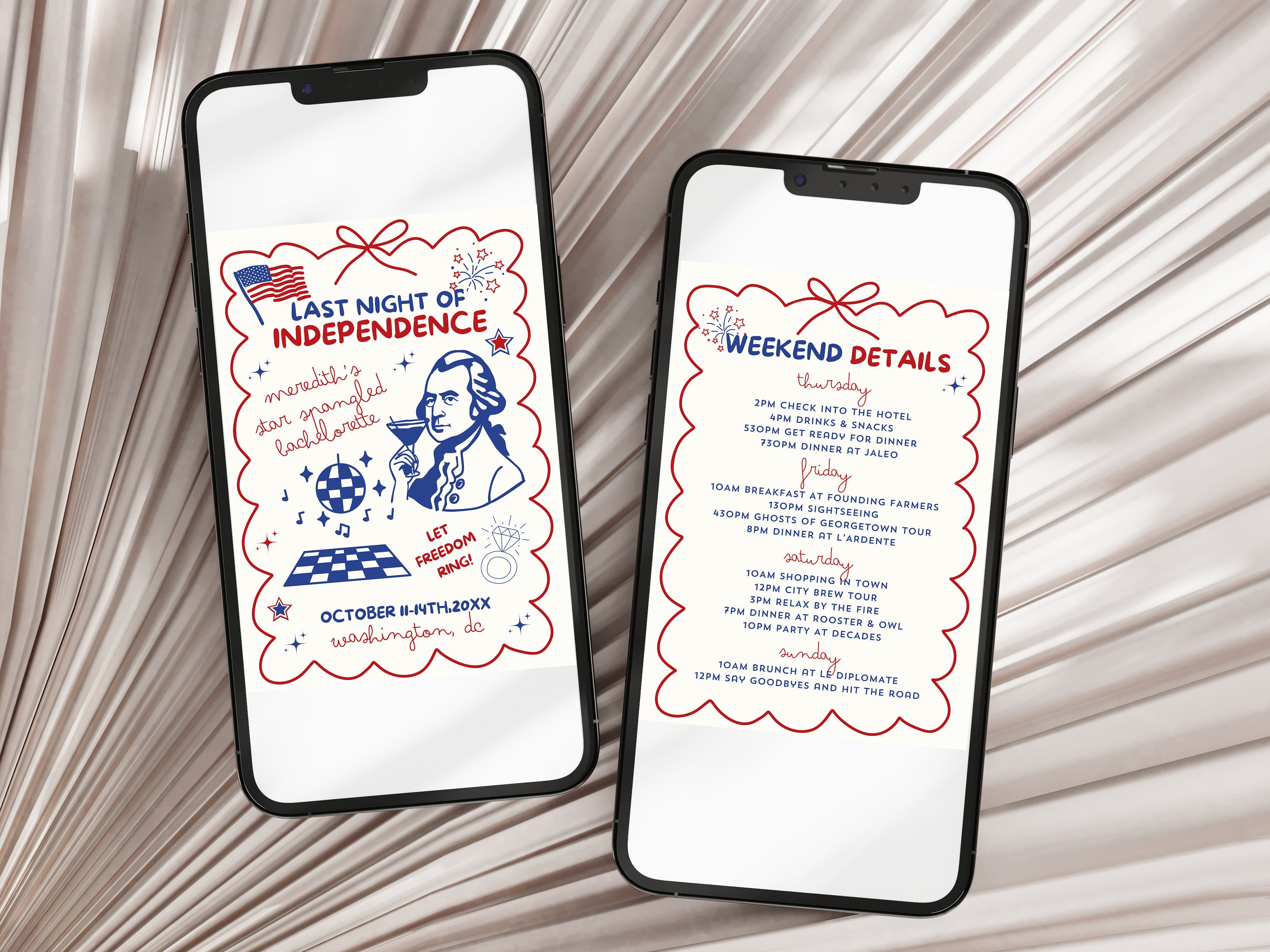 Last Night of Independence Itinerary Invitation Template, Founding ...