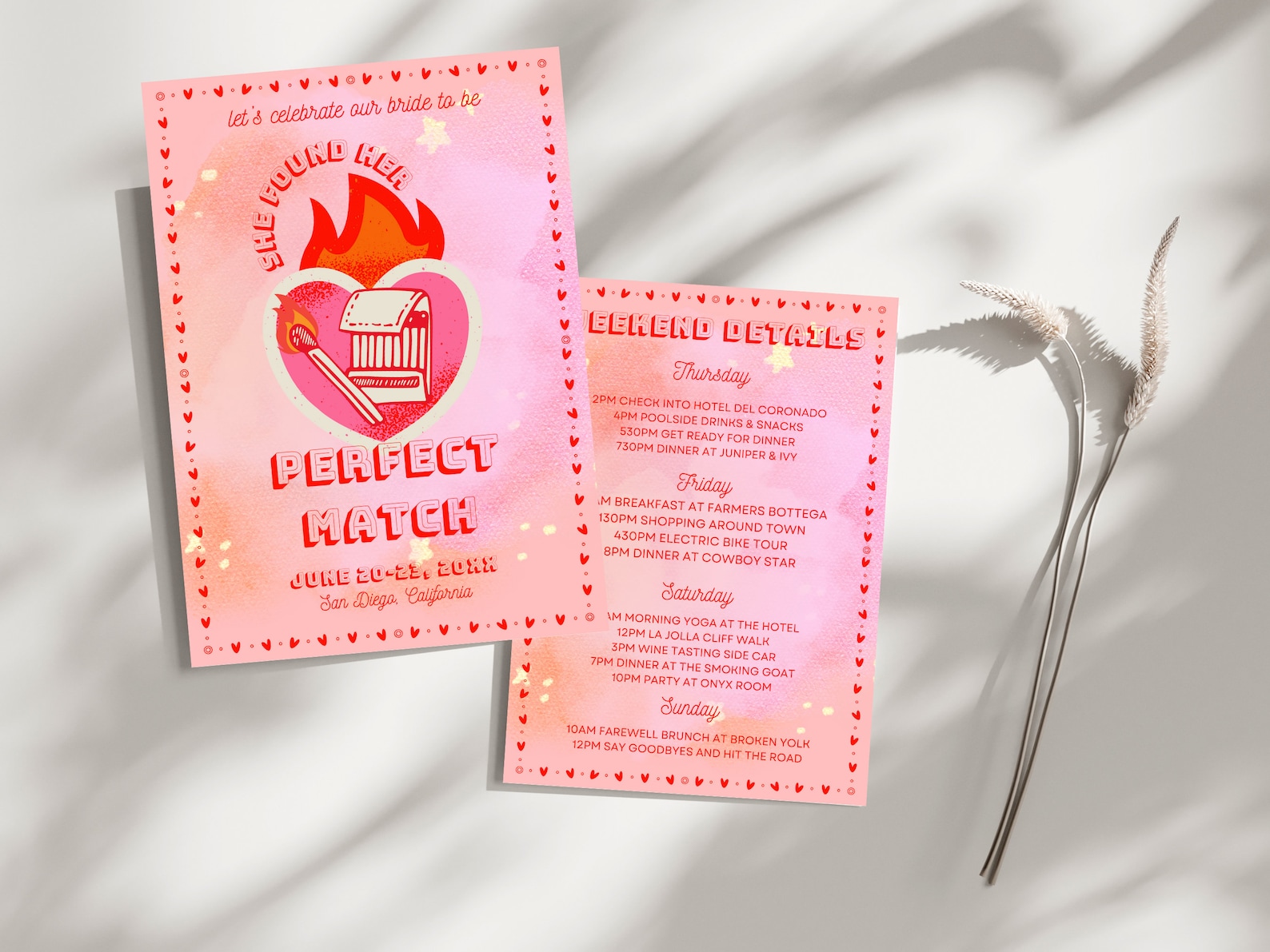 She Found Her Perfect Match Bachelorette Party Invitation Template ...