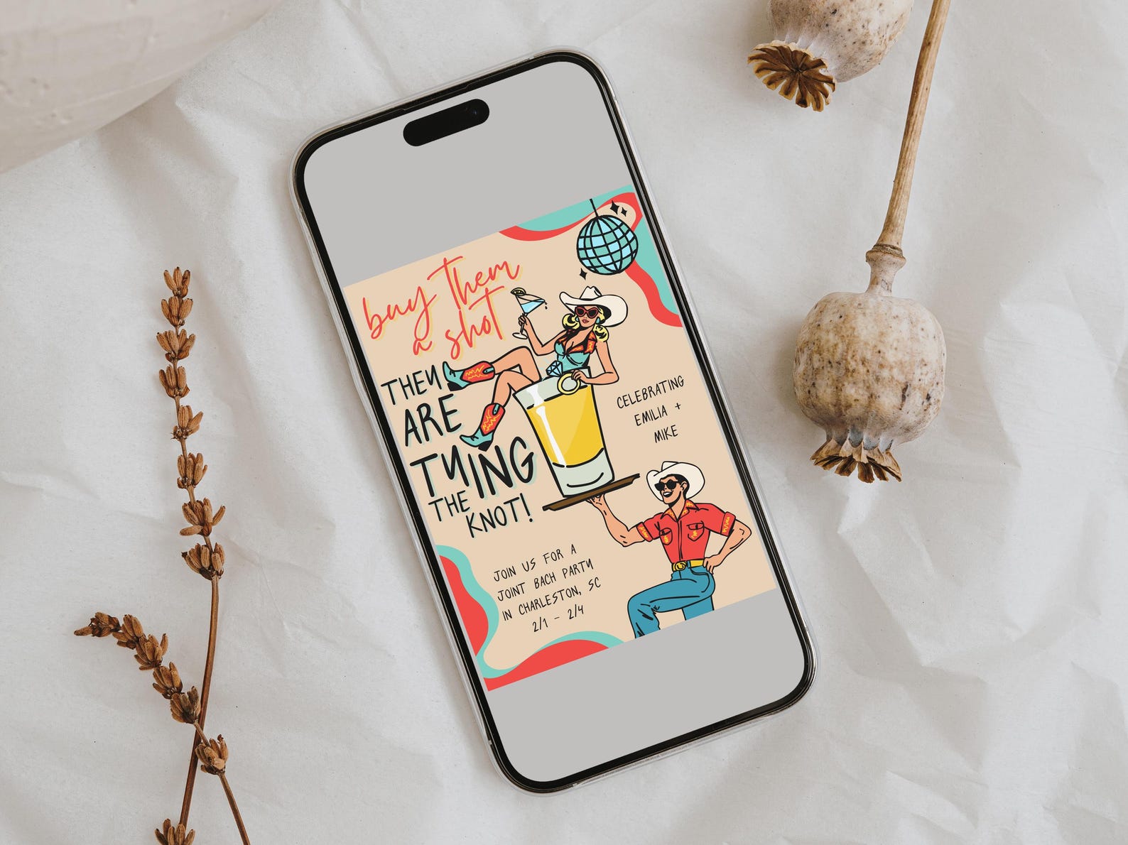Joint Bachelor and Bachelorette Party Invite, Joint Bachelor and ...