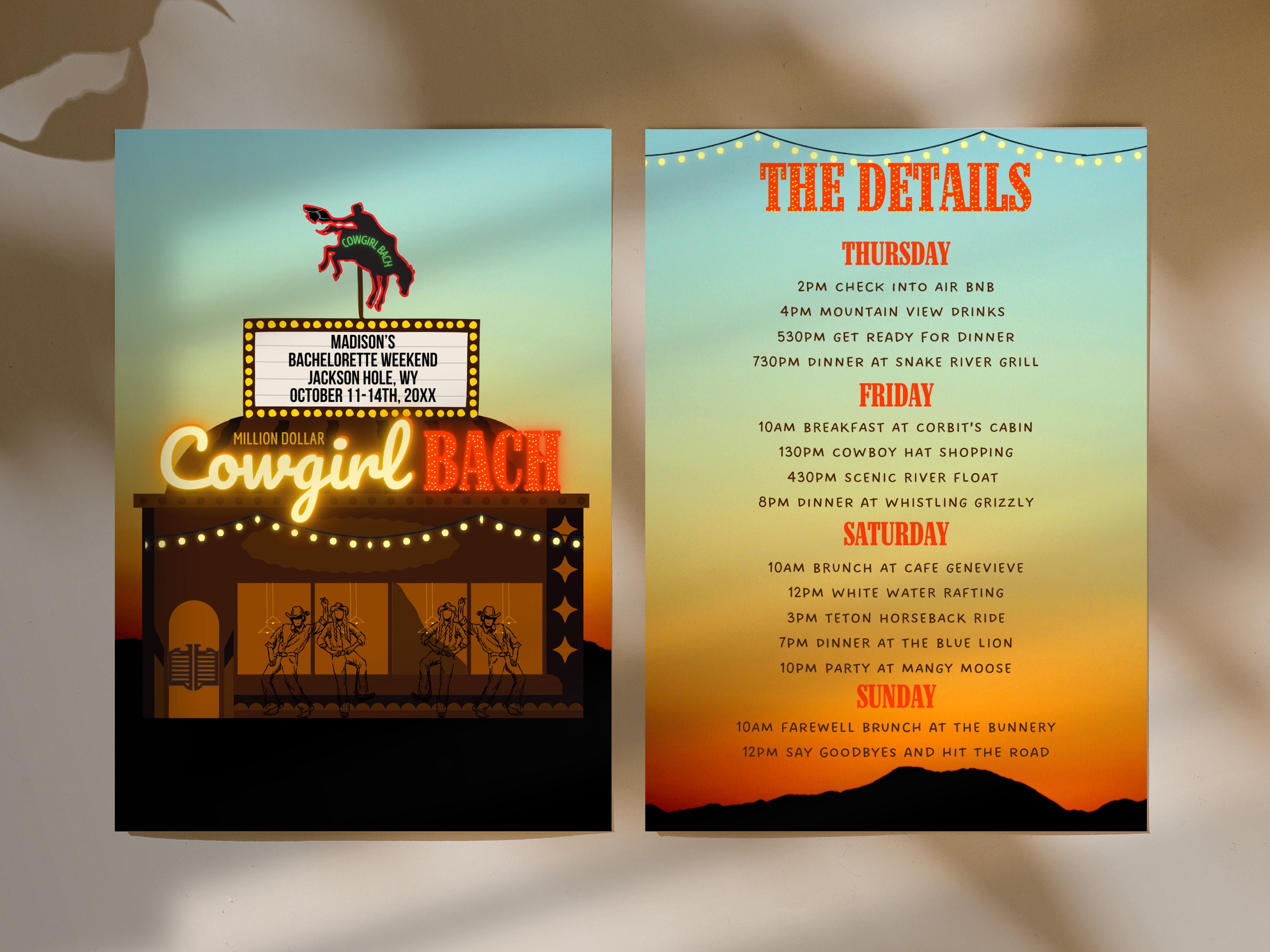 Jackson Hole Bachelorette Itinerary, Wyoming Bach Party Invitation ...