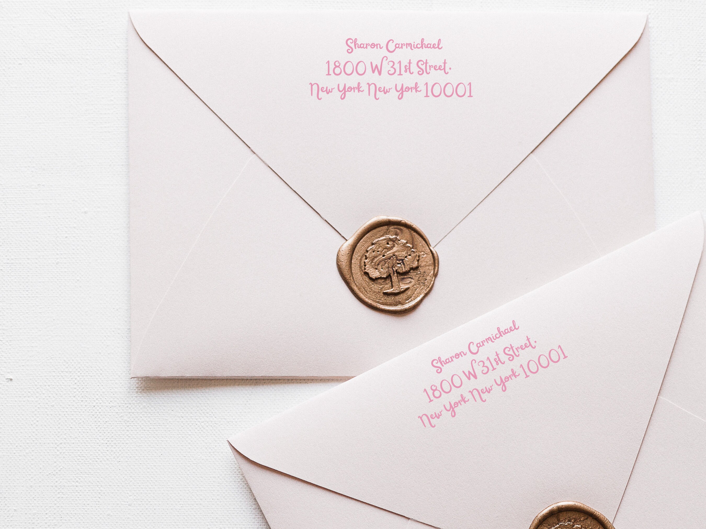 Pink Bow Address Envelope Labels | Envelope Address Template Printing ...