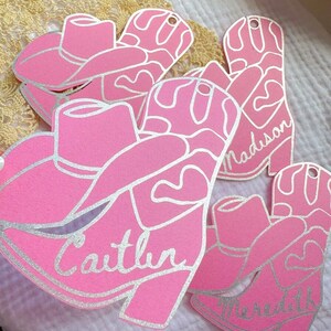 Cowboy Boot Hat Name Tag, Bachelorette Gift Tag, Last Rodeo, Disco ...