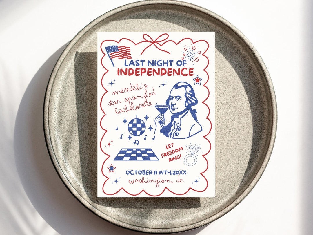 Last Night of Independence Itinerary Invitation Template, Founding ...