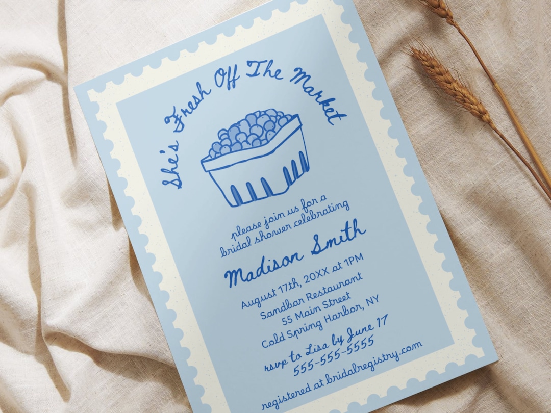 Fresh off the Market Bridal Shower Invitation Template, Farmer's Market ...