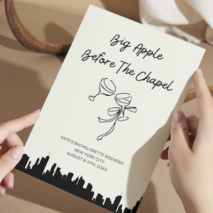 Big Apple Before the Chapel Bachelorette Itinerary Invitation Template ...