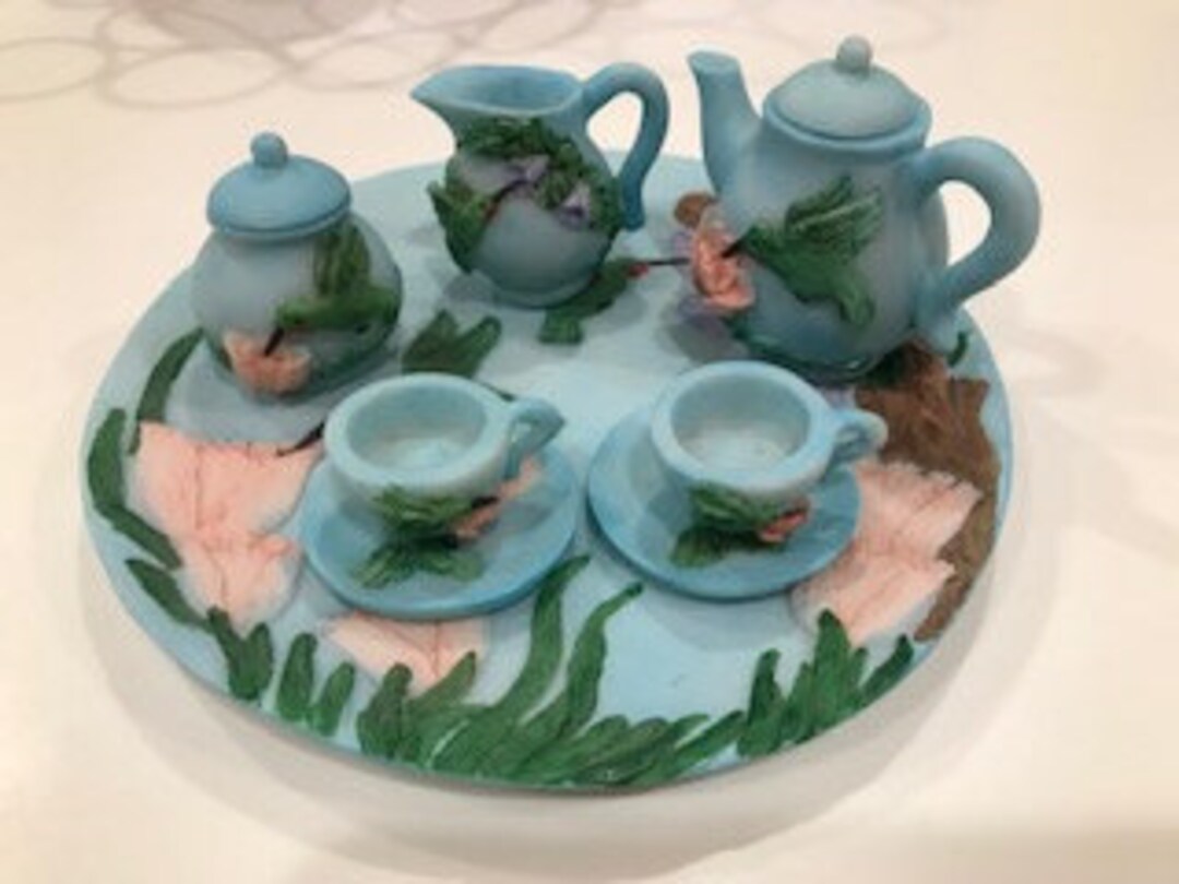 Young's Inc. Miniature Hummingbird Tea Set - Etsy