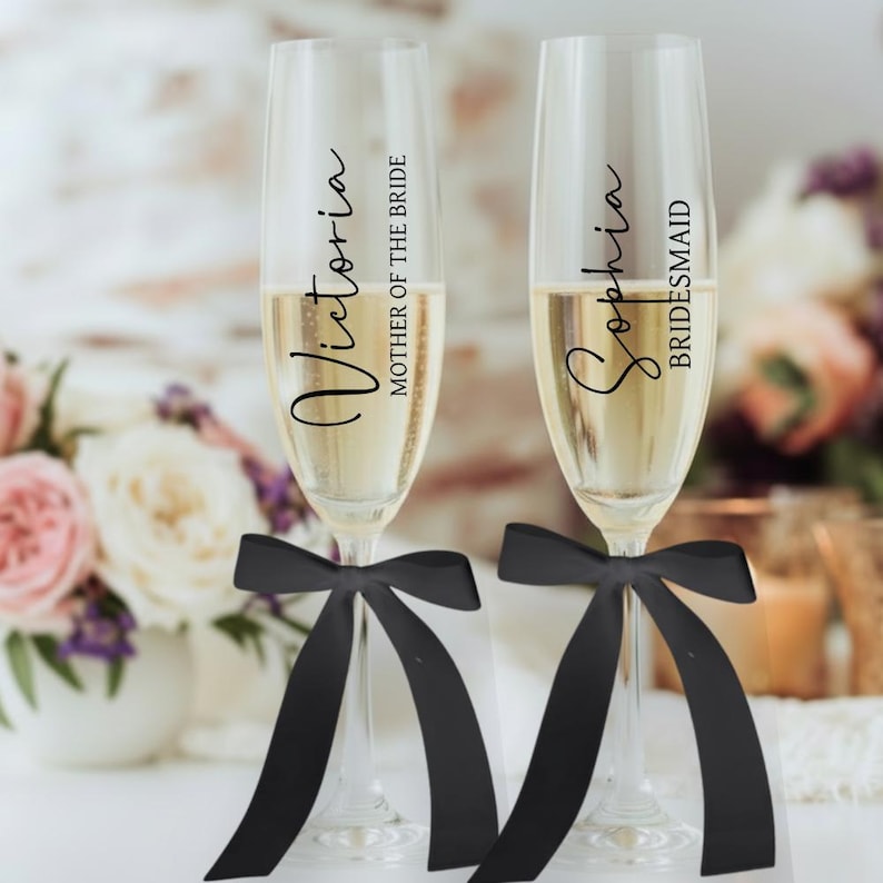 Personalised Champagne Flutes for Bridesmaid Proposal, Bridesmaid Gift ...