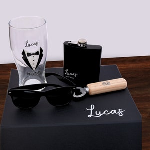Personalized Best Man Gift Box, Hip Flask, Sunglasses, Bottle Opener - Etsy