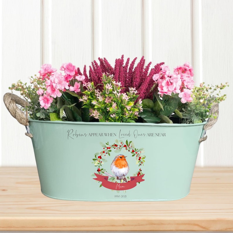 Personalised Memorial Planter, Christmas Memorial, Cemetery Flower Pot ...