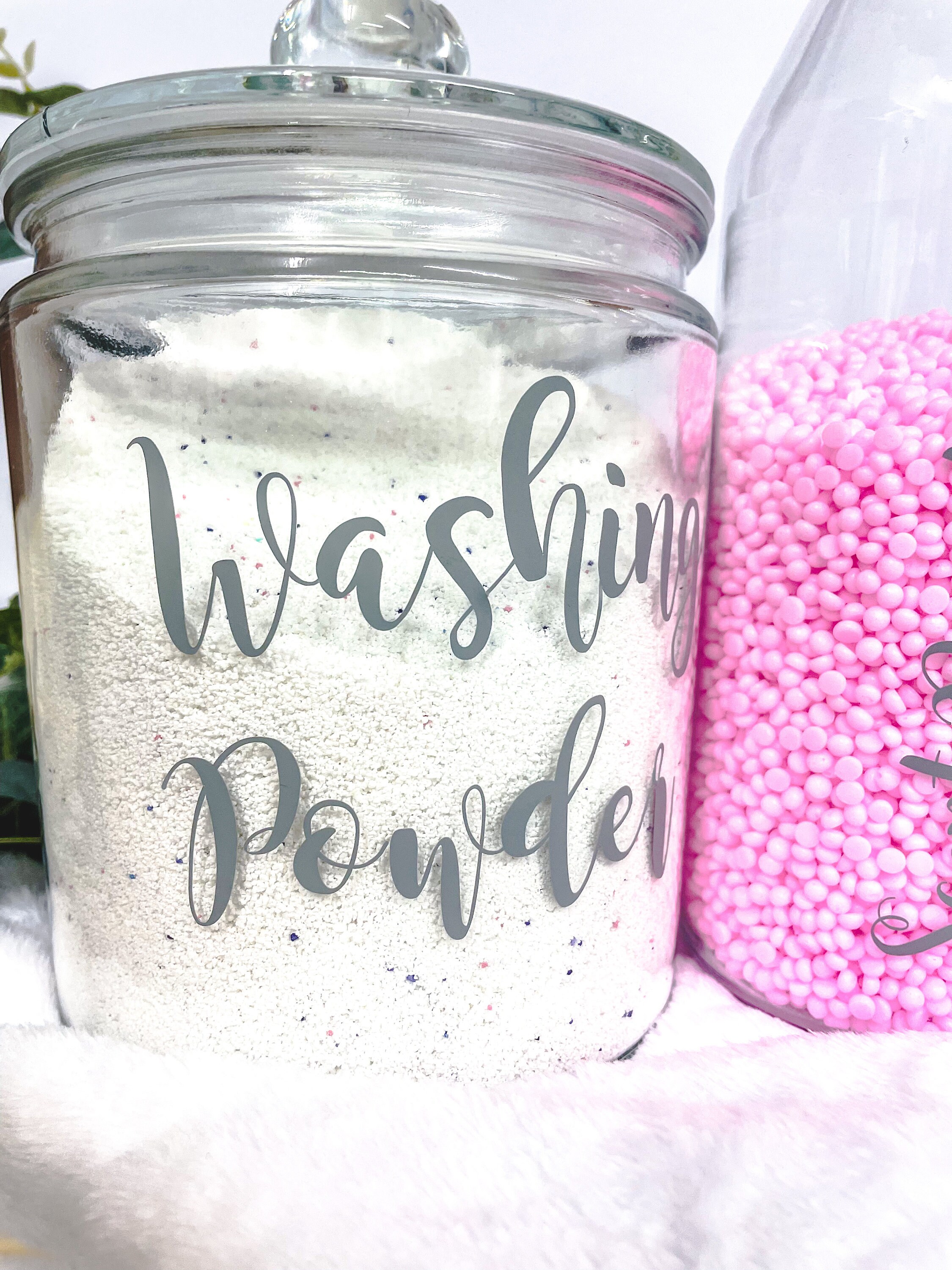 Laundry Room Labels Washing Powder Label Fabric Softener Jar | Etsy ...