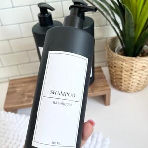 Matt Black Minimal White Label Shampoo and Conditioner Pump - Etsy