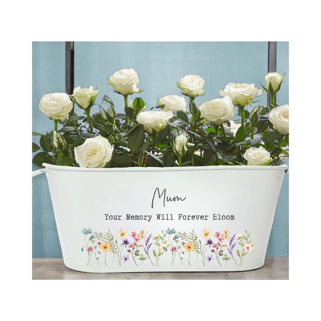 Personalised Memorial Planter, Memorial Gift, Cemetery Flower Pot ...