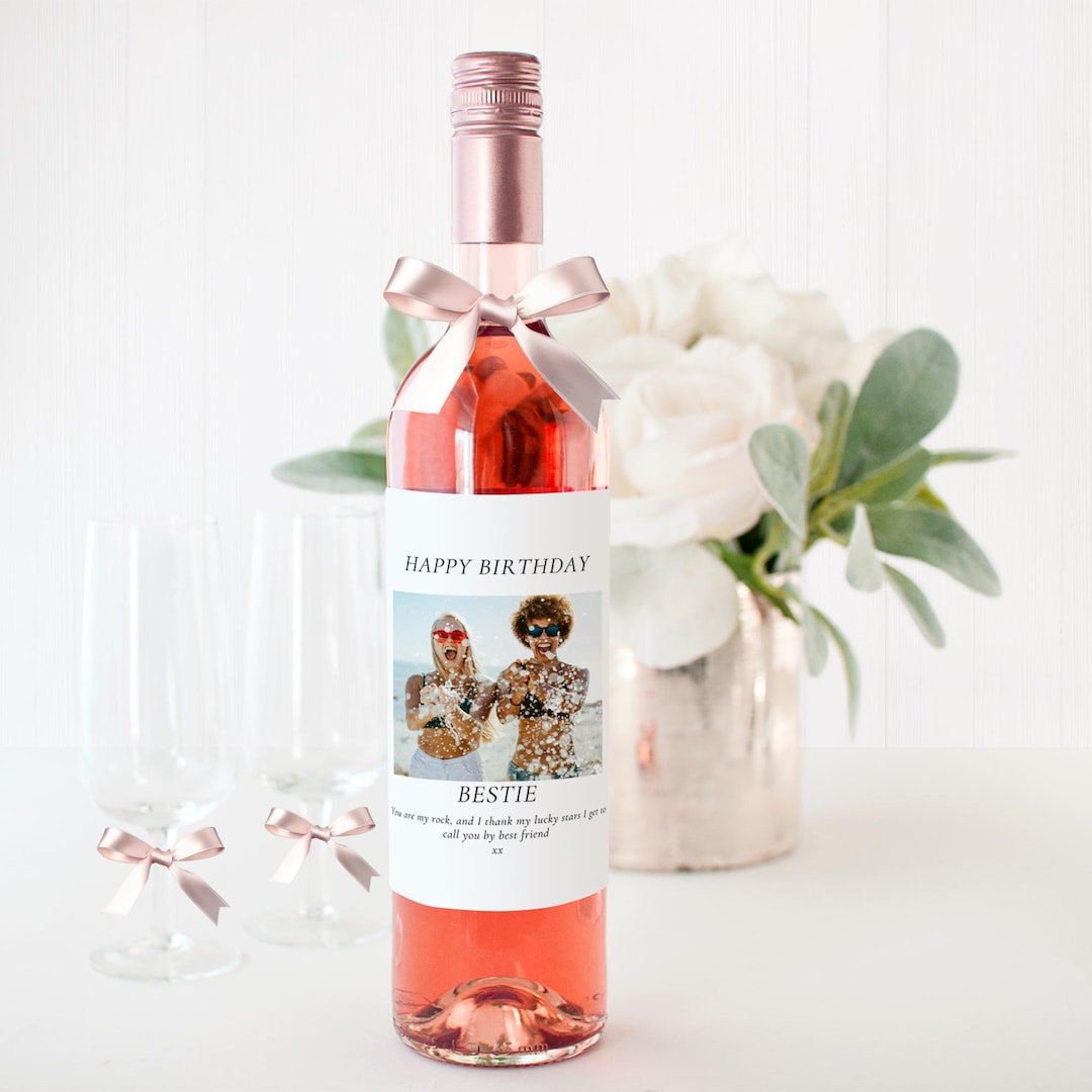 Custom Wine Label, Personalised Photo Wine Label, Photo Wine Bottle ...