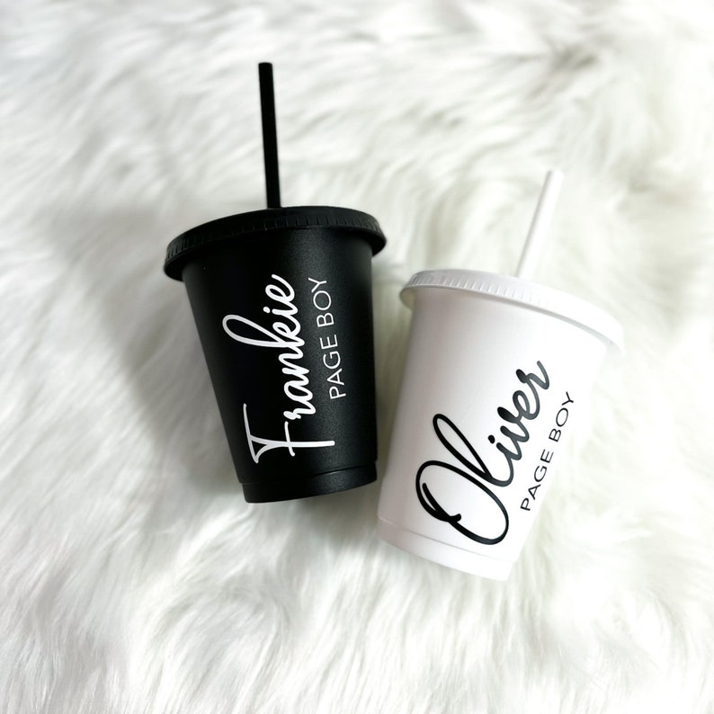 Personalised Page Boy Kids Cold Cup With Straw Page Boy Gift - Etsy