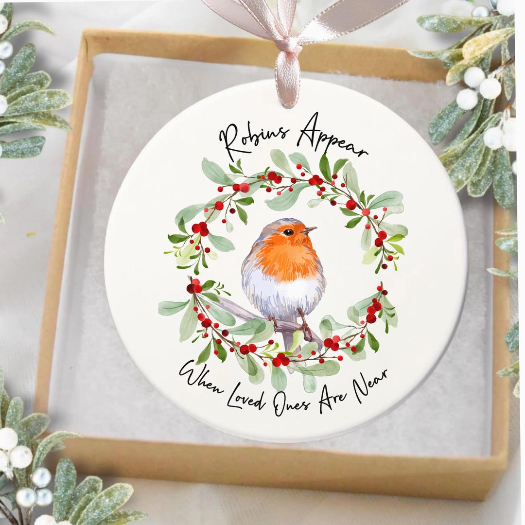 Robin Memorial Christmas Ornament: Loved Ones Remembrance Bauble - Etsy UK