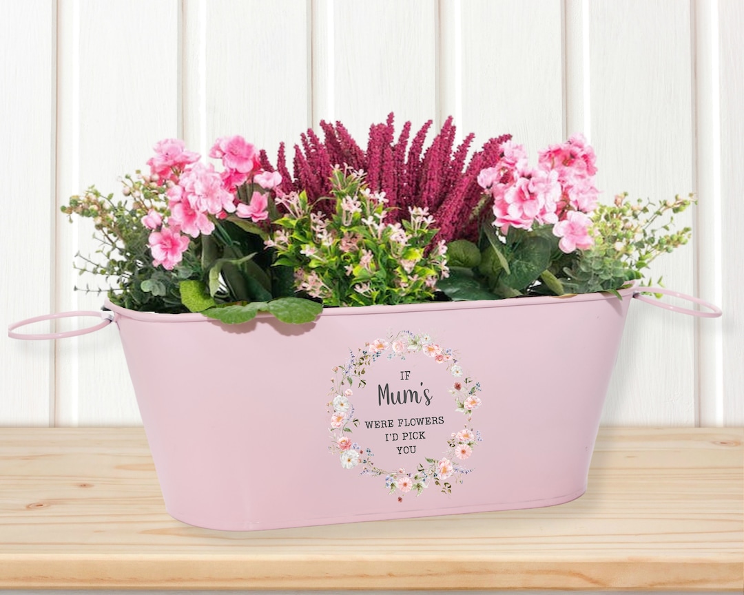 Personalised Mum Planter, Gift for Mums Birthday, Personalised Plant ...