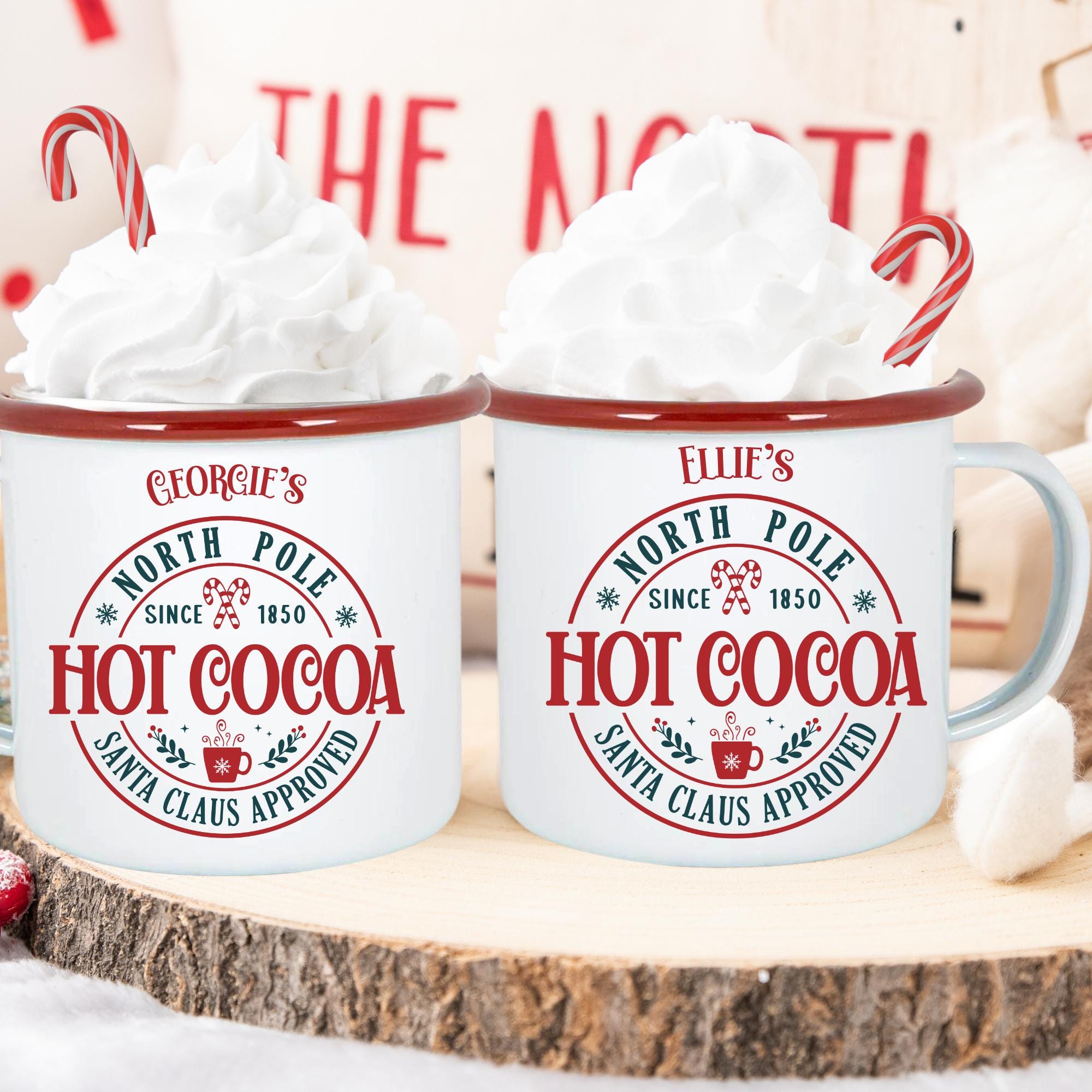 Personalised Christmas Hot Chocolate Mug,hot Cocoa Mug, Kids Enamel ...