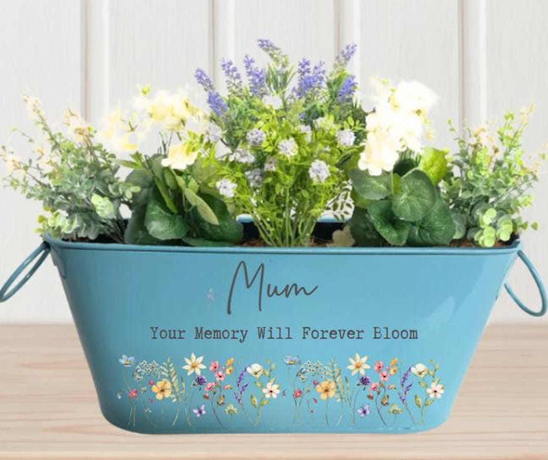 Personalised Memorial Planter, Memorial Gift, Cemetery Flower Pot ...