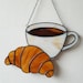 Tea and Croissant Stained Glass Pattern: DIY Decor (digital Download ...
