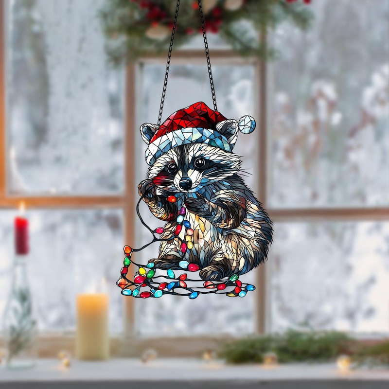 Raccoon Christmas Ornament - Etsy