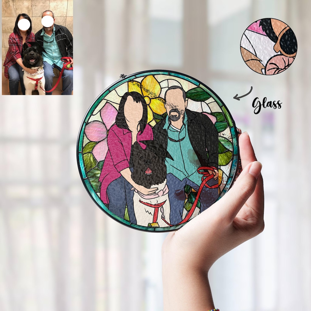 Custom Family Portrait, Personalized Window Stained Glass, Custom ...