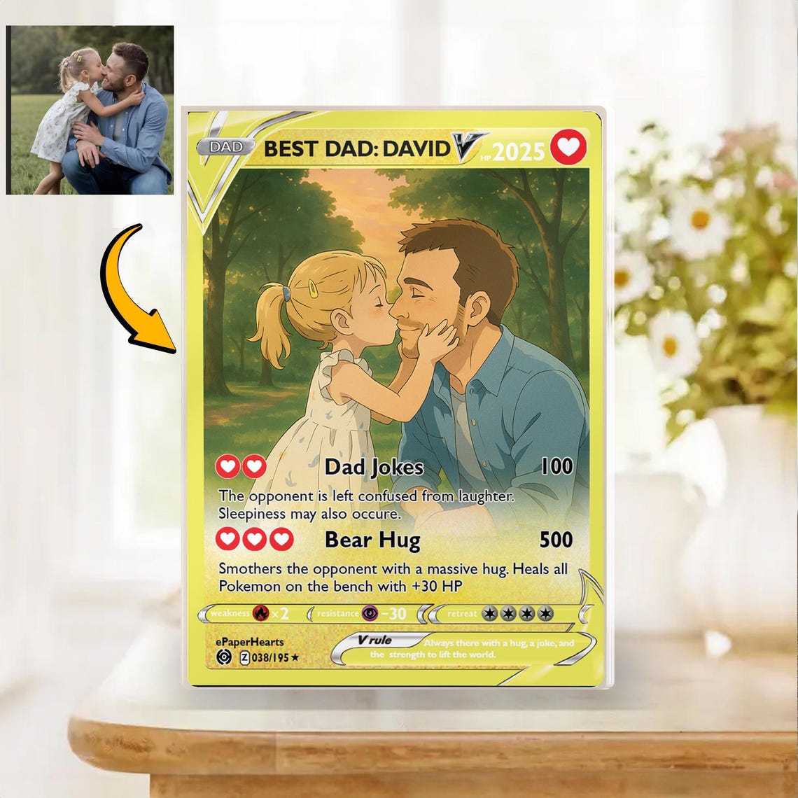 Personalized Father's Day Acrylic Plaque: Custom Photo Card Gift - Etsy