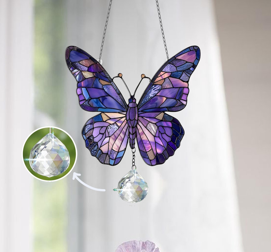 Monarch Butterfly Crystal Window Hanging, Butterfly Acrylic Window ...