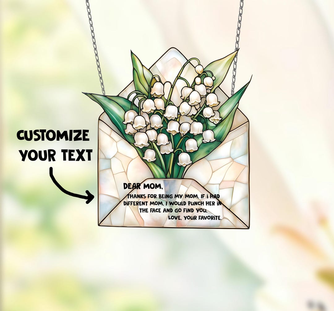 Lily of Valley Floral Letters Window Decor, Letters to Mom Acrylic ...