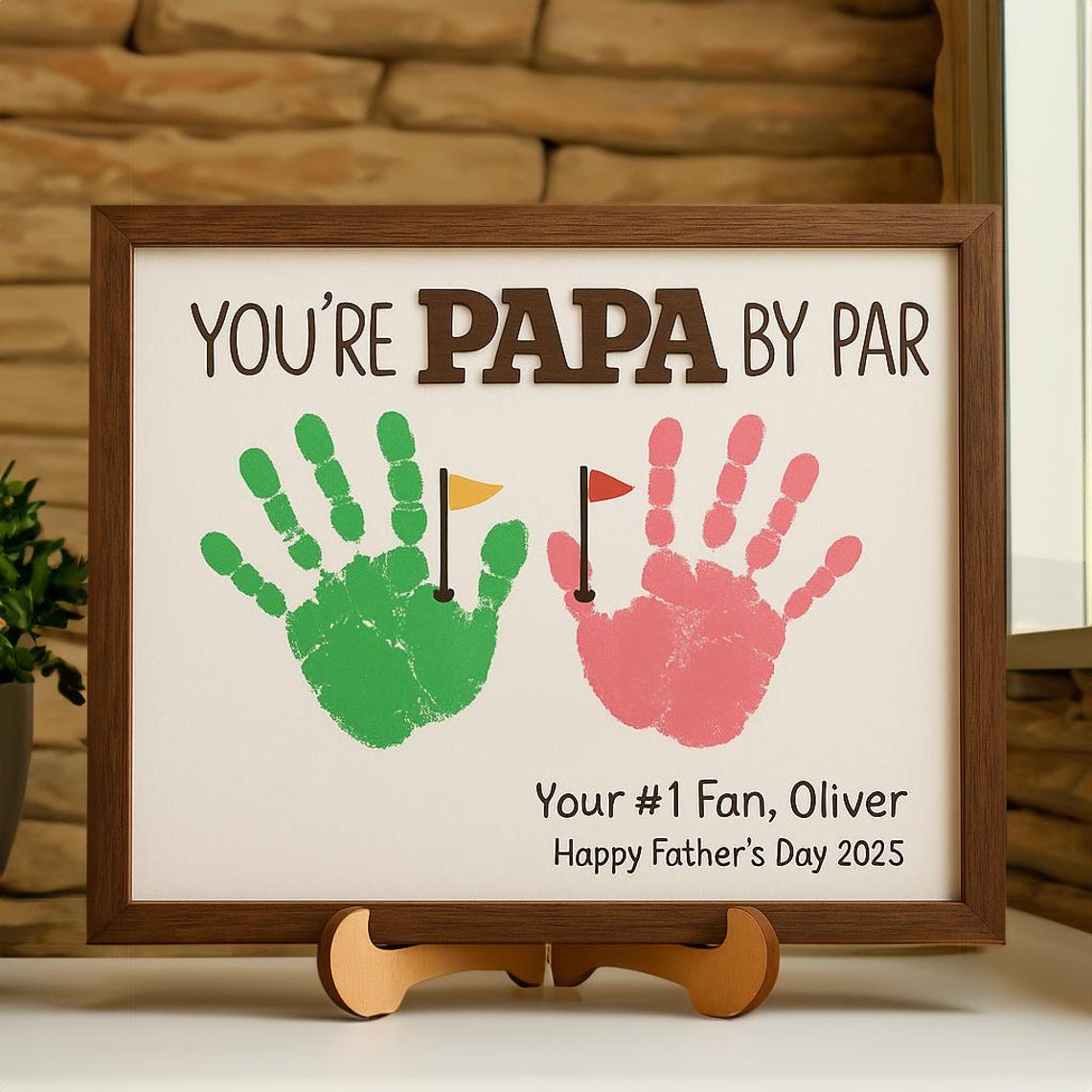 Personalized Father’s Day Golf Handprint Sign, Golf 2 Layers Sign for ...