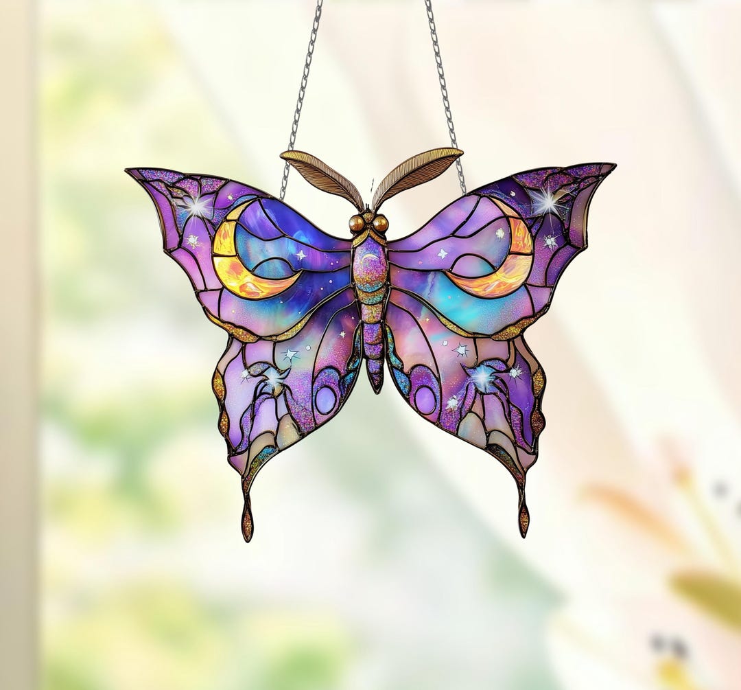 Monarch Butterfly Window Hanging, Monarch and Crescent Moon Acrylic ...