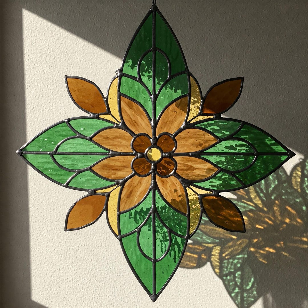Geometric Stained Glass Pattern: Southwestern Suncatcher (digital ...