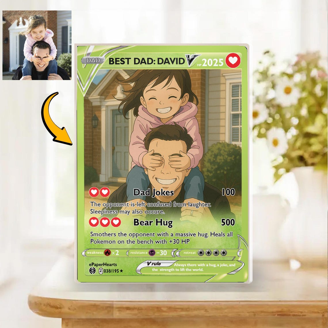 Personalized Father's Day Acrylic Plaque: Custom Photo Card Gift - Etsy